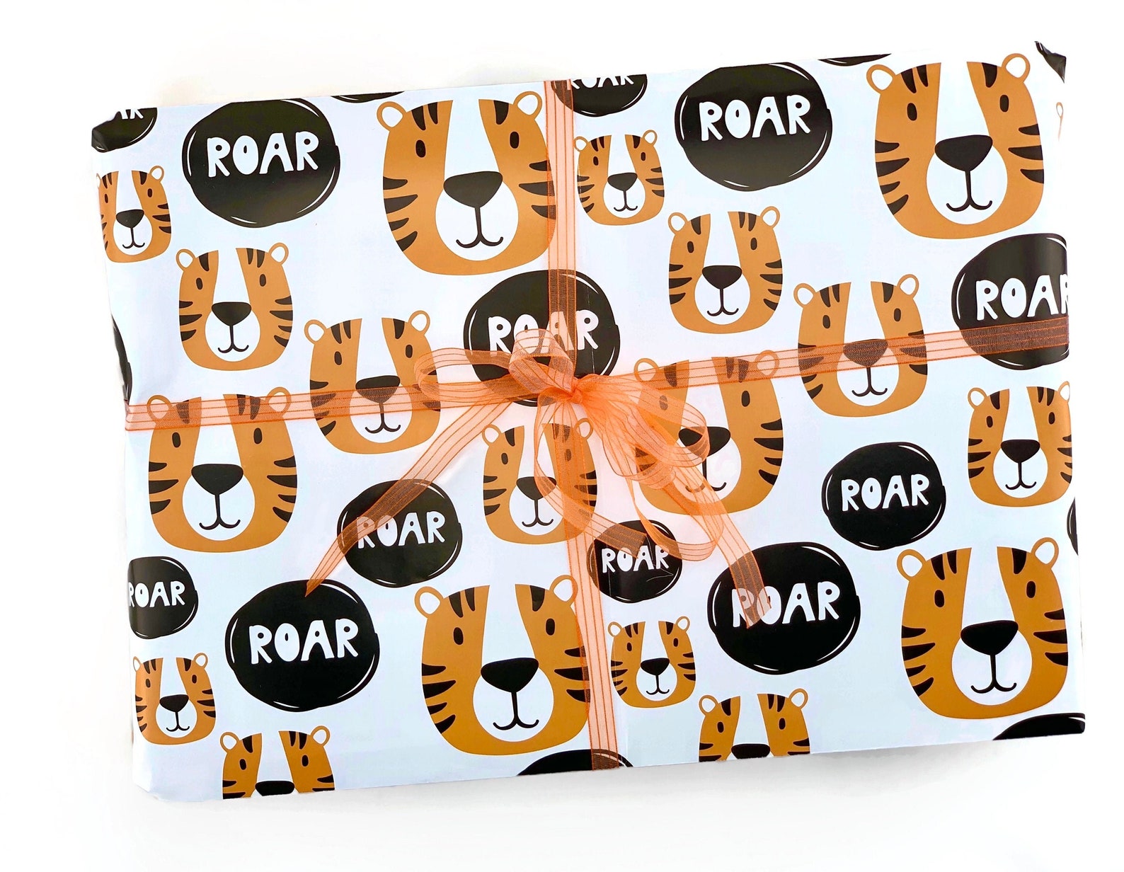 Tiger Wrapping Paper Kids Christmas Wrapping Paper Holiday | Etsy