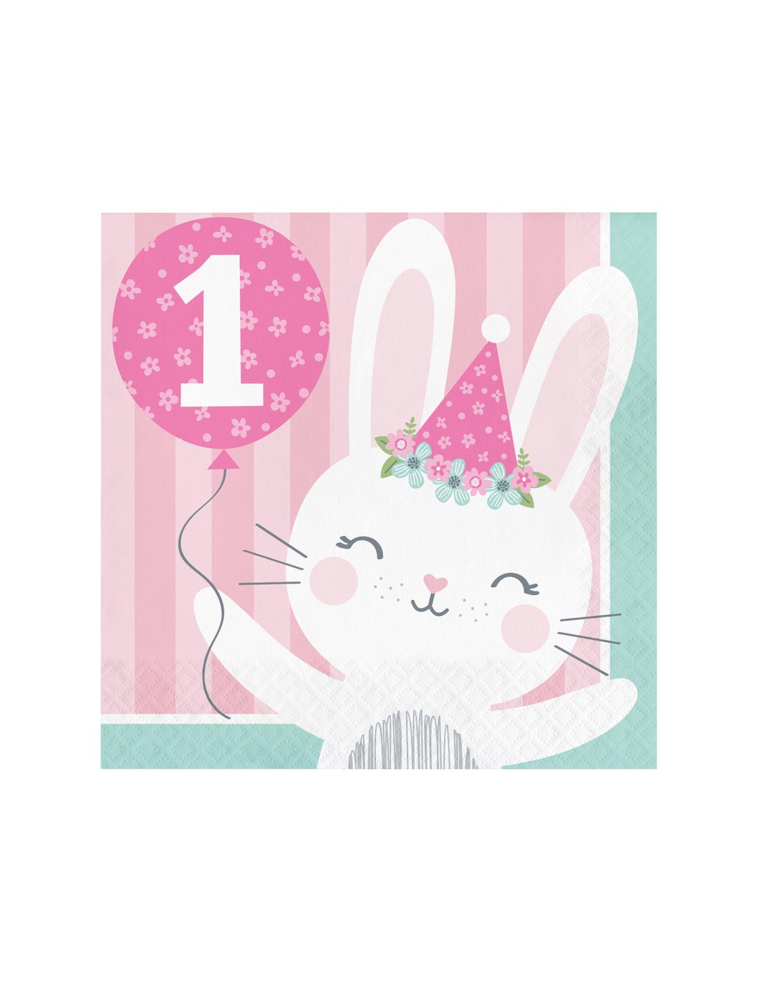Bunny First Birthday Napkins - Some Bunny is One, Bunny Birthday ...