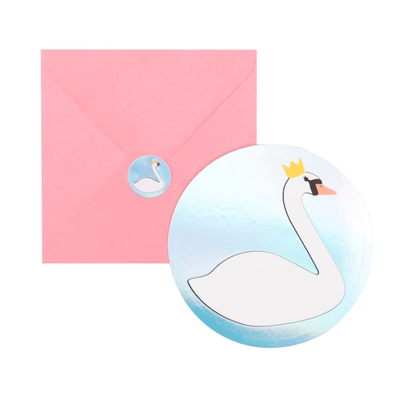 Swan Invitation Kit Swan Party Invitation Swan Stickers | Etsy