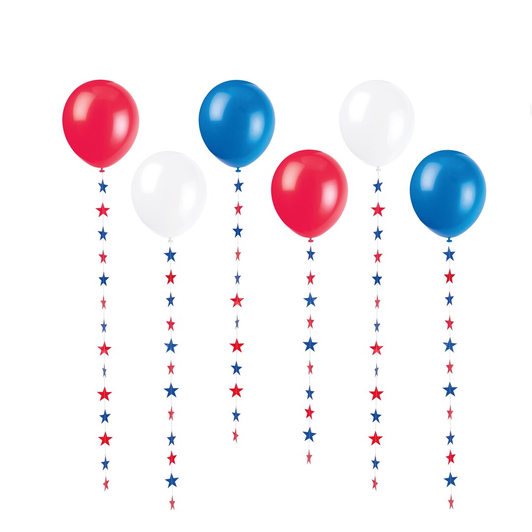 Red, White & Blue Balloons - Patriotic Party Balloons, July 4th Party ...