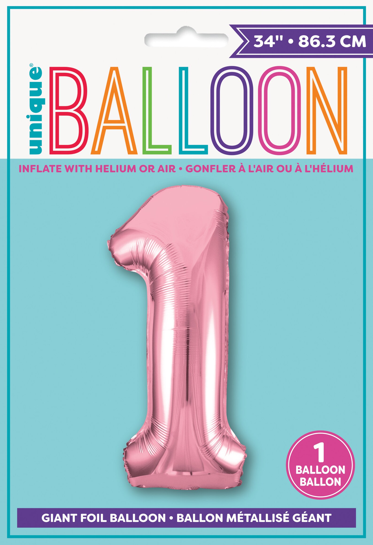 Pink Number One Balloon - Girl Birthday Party, Balloon Decor, First ...
