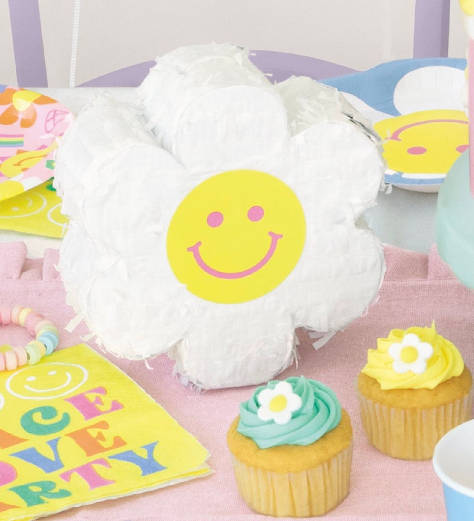 Mini Flower Piñata - Groovy Birthday Piñata, Flower Party Decorations ...