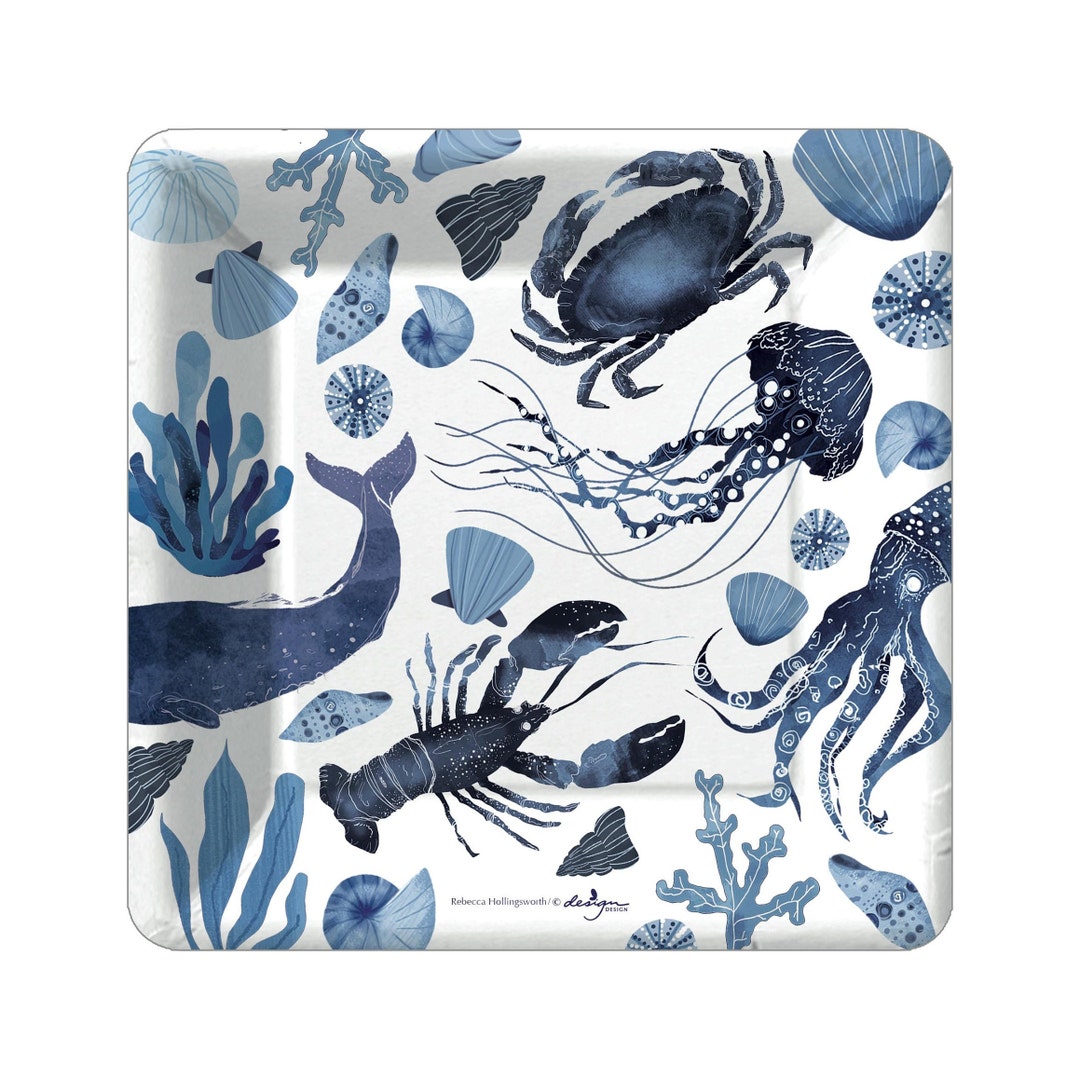 Ocean Party Plates - Sea Creature Party, Paper Cake Plates, Nautical ...