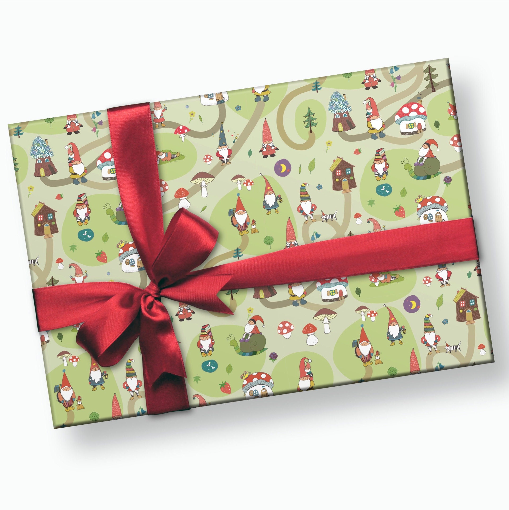 Gnome Wrapping Paper Gnome Gift Wrap Gnome Christmas Gnome - Etsy