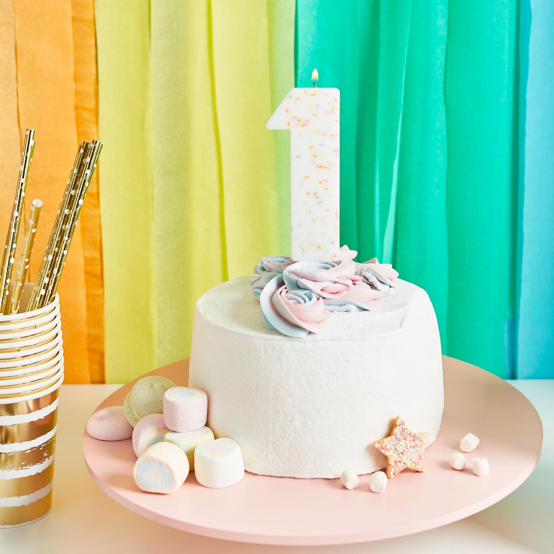 Jumbo Sprinkle Number Candle - Ice Cream Birthday Decorations Candy ...