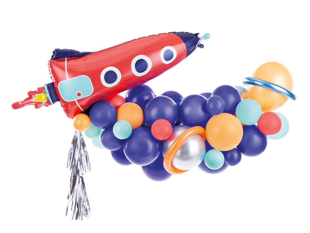 Rocket Balloon Garland - Space Birthday Decorations, Galaxy Party Decor ...