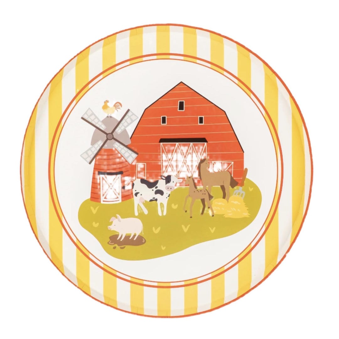 Farm Animal Dinner Plates Barnyard Birthday Party Farm Theme Party ...