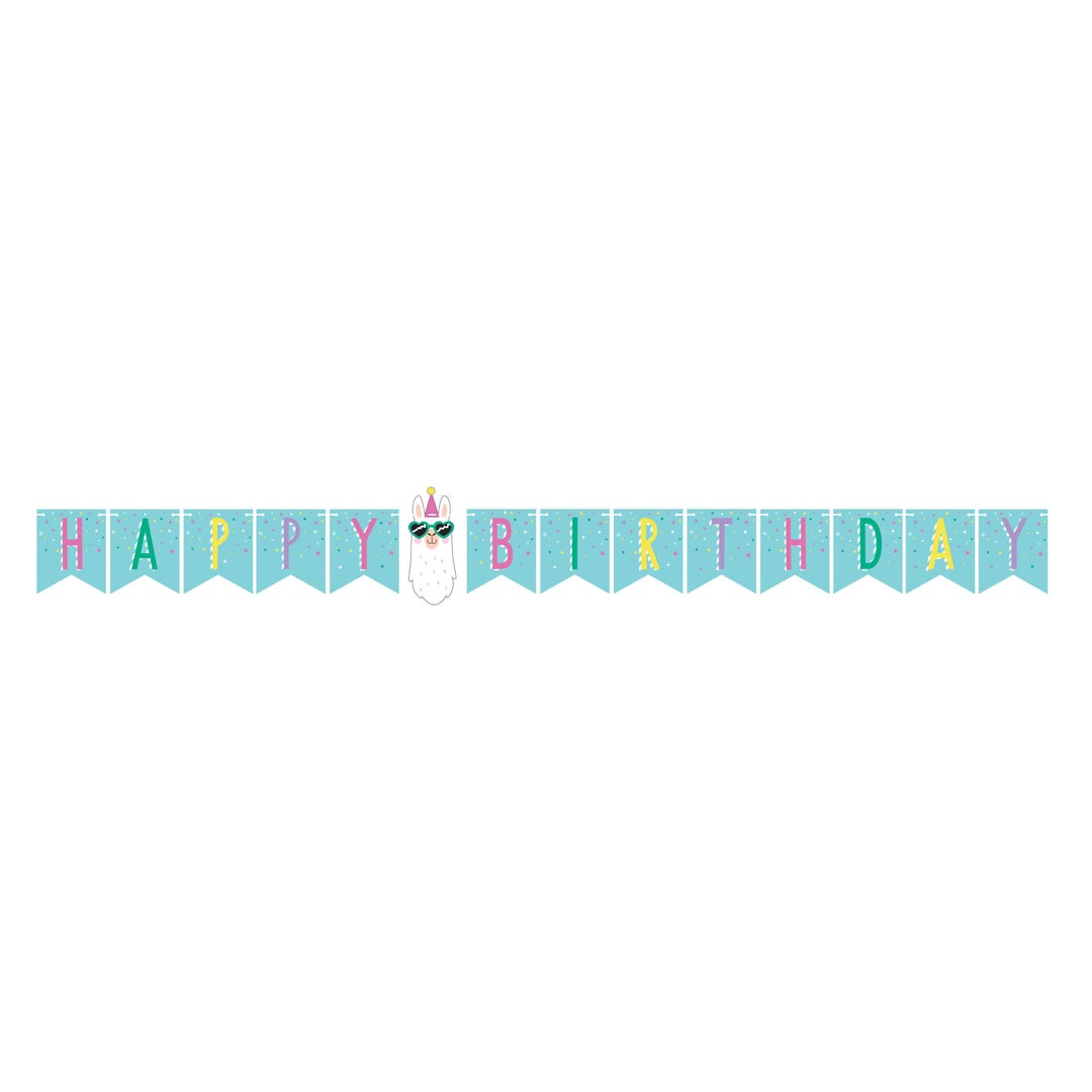 Llama Birthday Banner - Llama Party Decorations, Llama Birthday, Llama ...