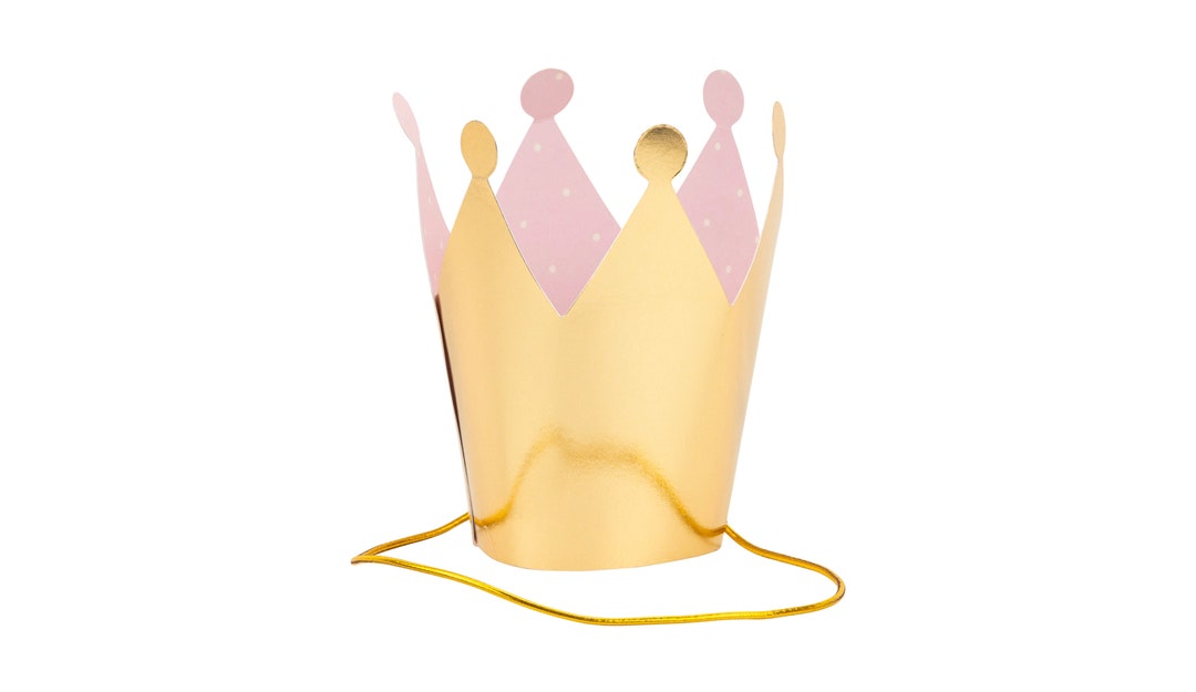 8 Gold Princess Party Crowns & Sticker Sheets - Princess Party Hats ...