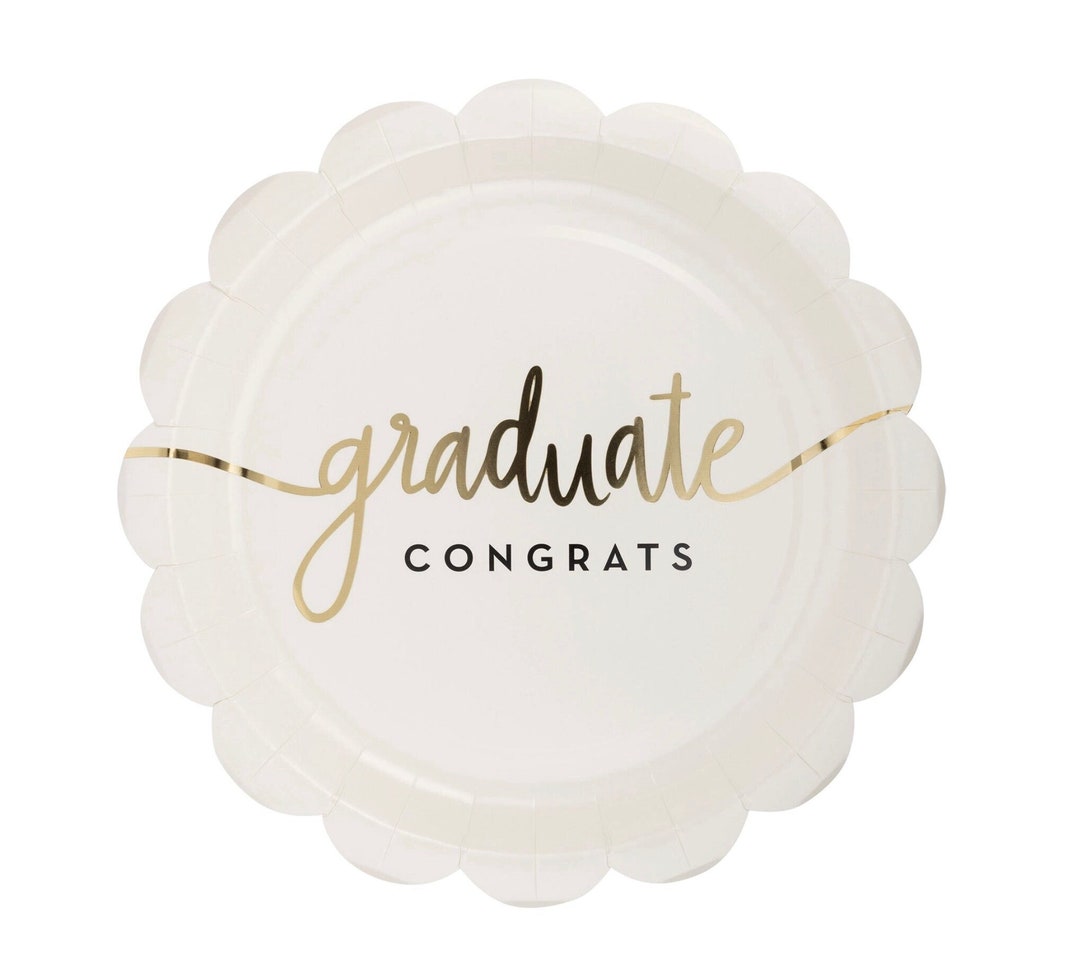 Congrats Graduate Plates 8ct - Scalloped Paper Plates, Graduation Party ...