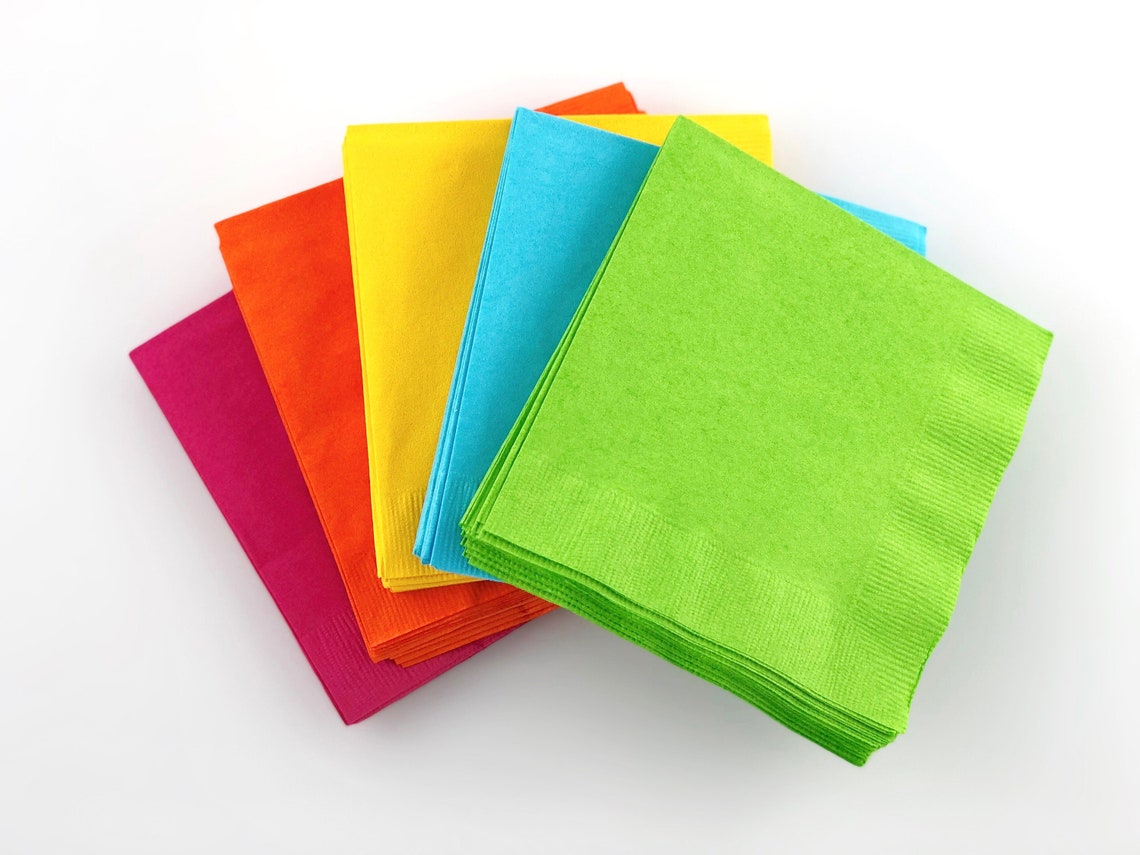 Party Napkins Rainbow Napkins Fiesta Party Napkins Paint - Etsy