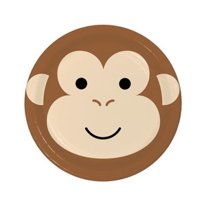 9 Monkey Party Plates Monkey Birthday Monkey Baby - Etsy