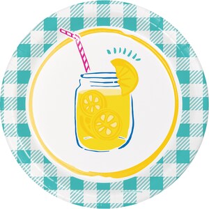 Lemonade Party Plates - Pink Lemonade Party, Citrus Party Plates ...