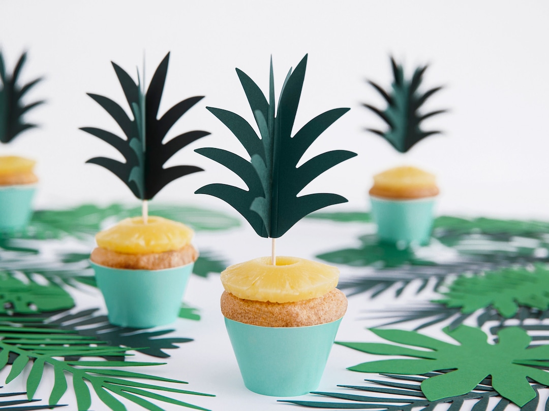 Tropical Party Picks - Tropical Bridal Shower, Cupcake Toppers, Luau ...