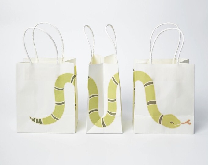 Snake Party Treat Bags 12ct - Paper Gift Bags With Handle, Western ...