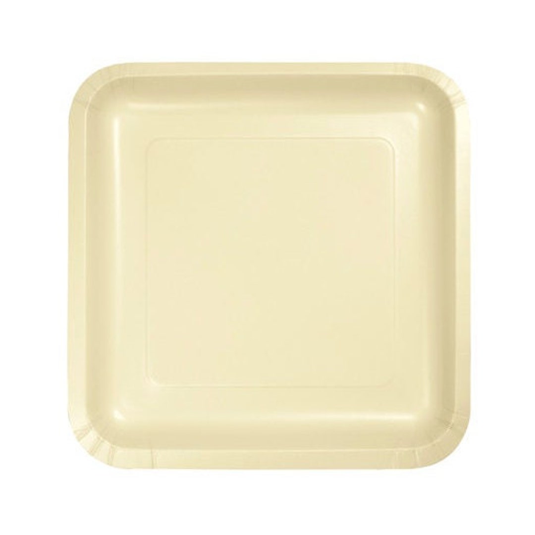 7" Ivory Plates 18ct - Ivory Wedding Supplies, Disposable Plates, Paper ...