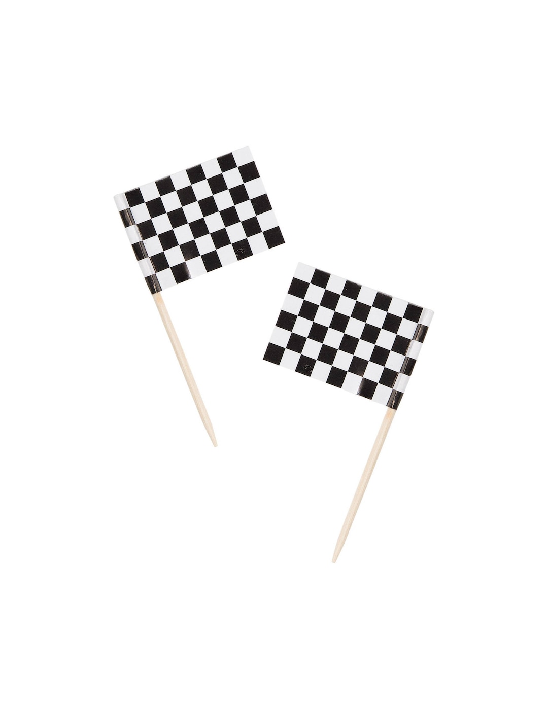 50 Racing Party Toppers - Checkered Flag, Food Pick, Cupcake Toppers ...