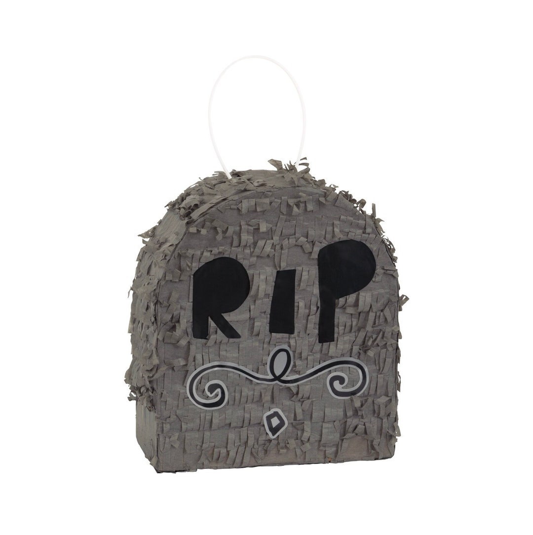 Mini Tombstone Piñata - RIP Party Decorations, Halloween Party Pinata ...