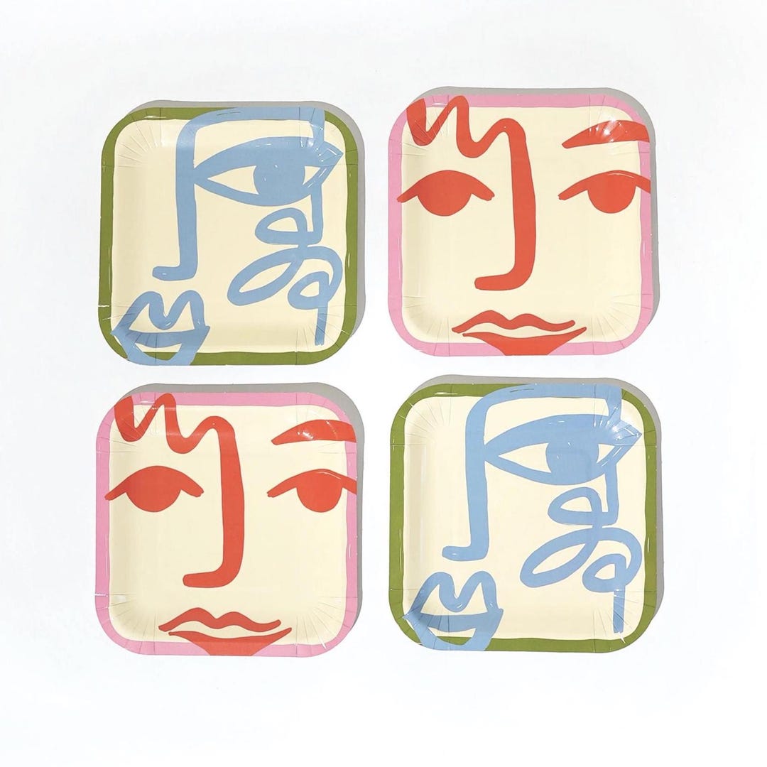 Art Face Plates 12ct - Artist Birthday Plates, Paint Birthday Party ...