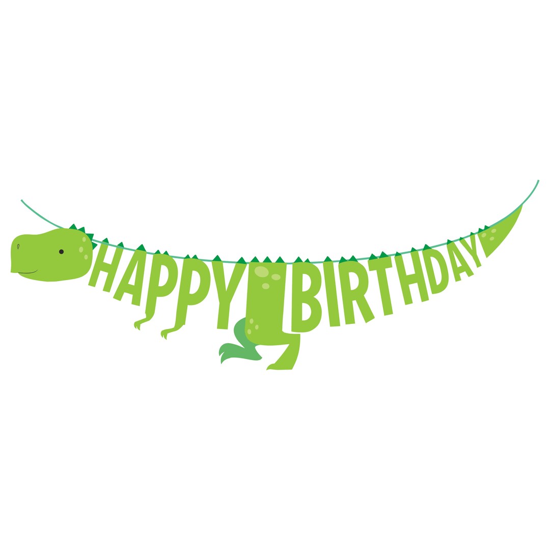 Dinosaur Birthday Banner - Dinosaur Party Banner, Dinosaur Birthday ...