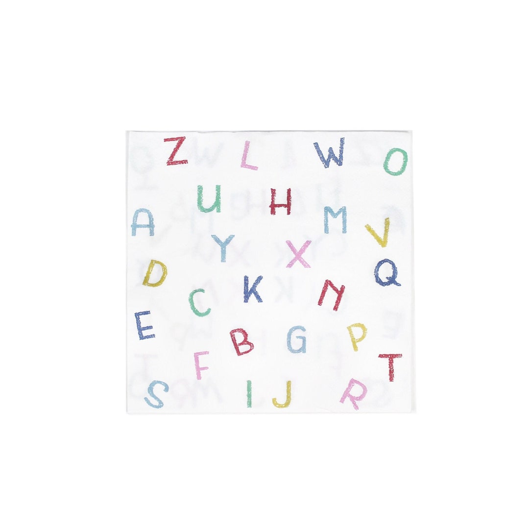 Alphabet Napkins, Paper Napkins, Back to School Bash, Preschool ...