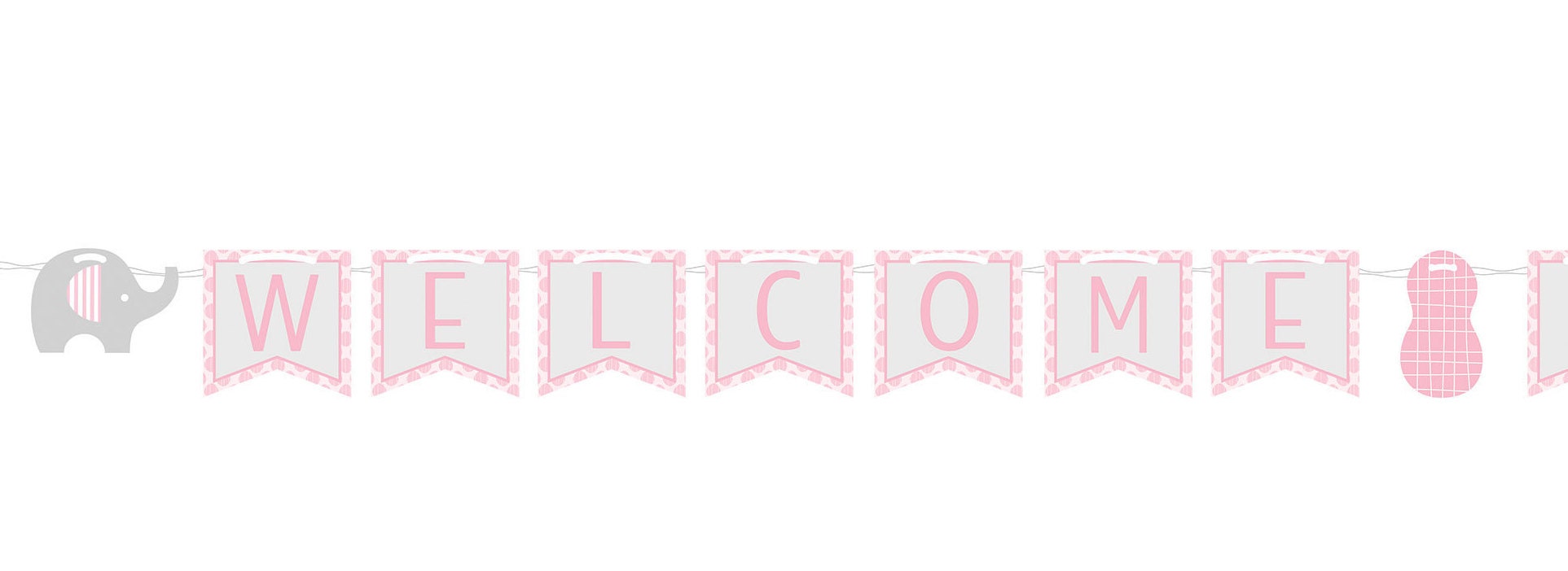 Elephant Banner Pink Elephant Baby Shower Decorations Baby - Etsy