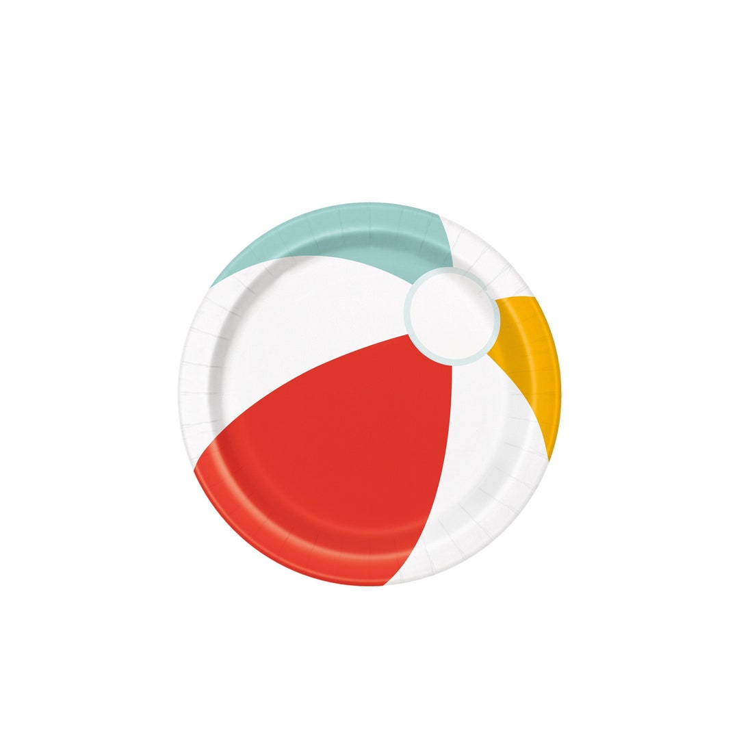 Beach Ball Plates, Paper Plates, Beach Party, Beach Bachelorette, Pool ...