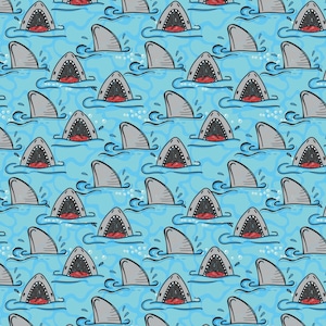 Shark Wrapping Paper - Shark Gift Wrap, Shark Birthday Gift, Shark Gift ...