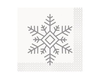 Snowflake Napkin Embossed Paper Napkin Christmas Winter Wedding Frozen ...