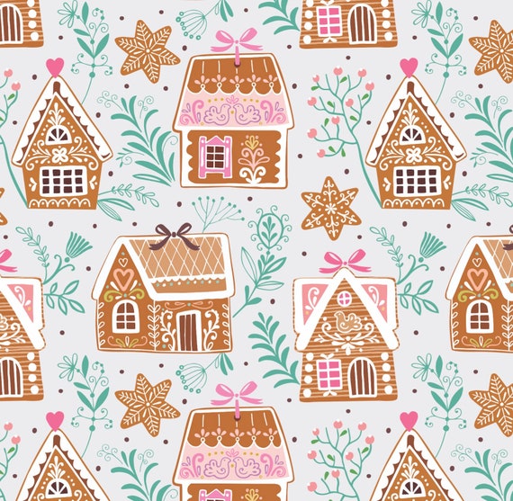 Gingerbread House Eco Wrapping Paper Gingerbread Gift Wrap Gingerbread ...