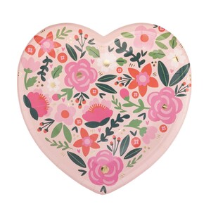 Pink Floral Heart Plates - Floral Party Supplies, Mothers Day Brunch ...