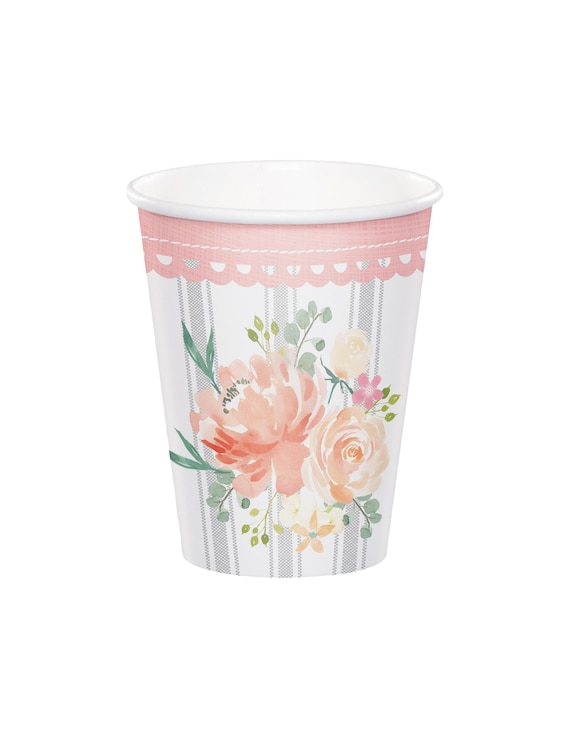 Farmhouse Floral Party Cups Floral Wedding Floral Baby | Etsy