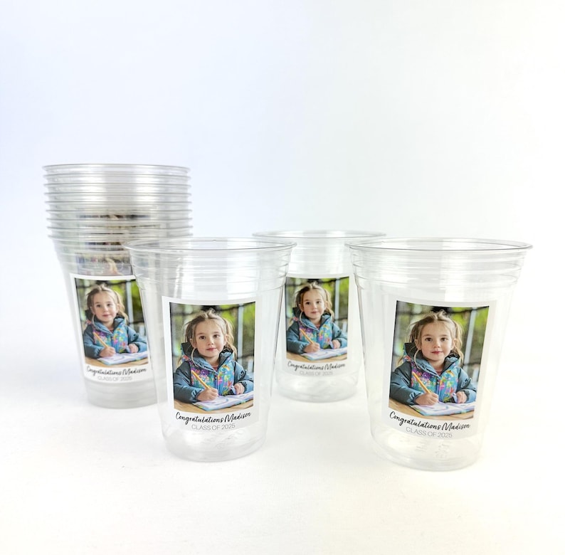 Custom Graduation Photo Cups 16oz Personalized Plastic Cups With ...