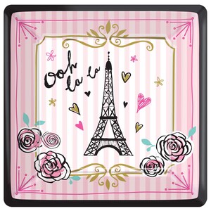 Paris Birthday Plates - Paris Party Plates, Paris Party Supplies, Paris ...