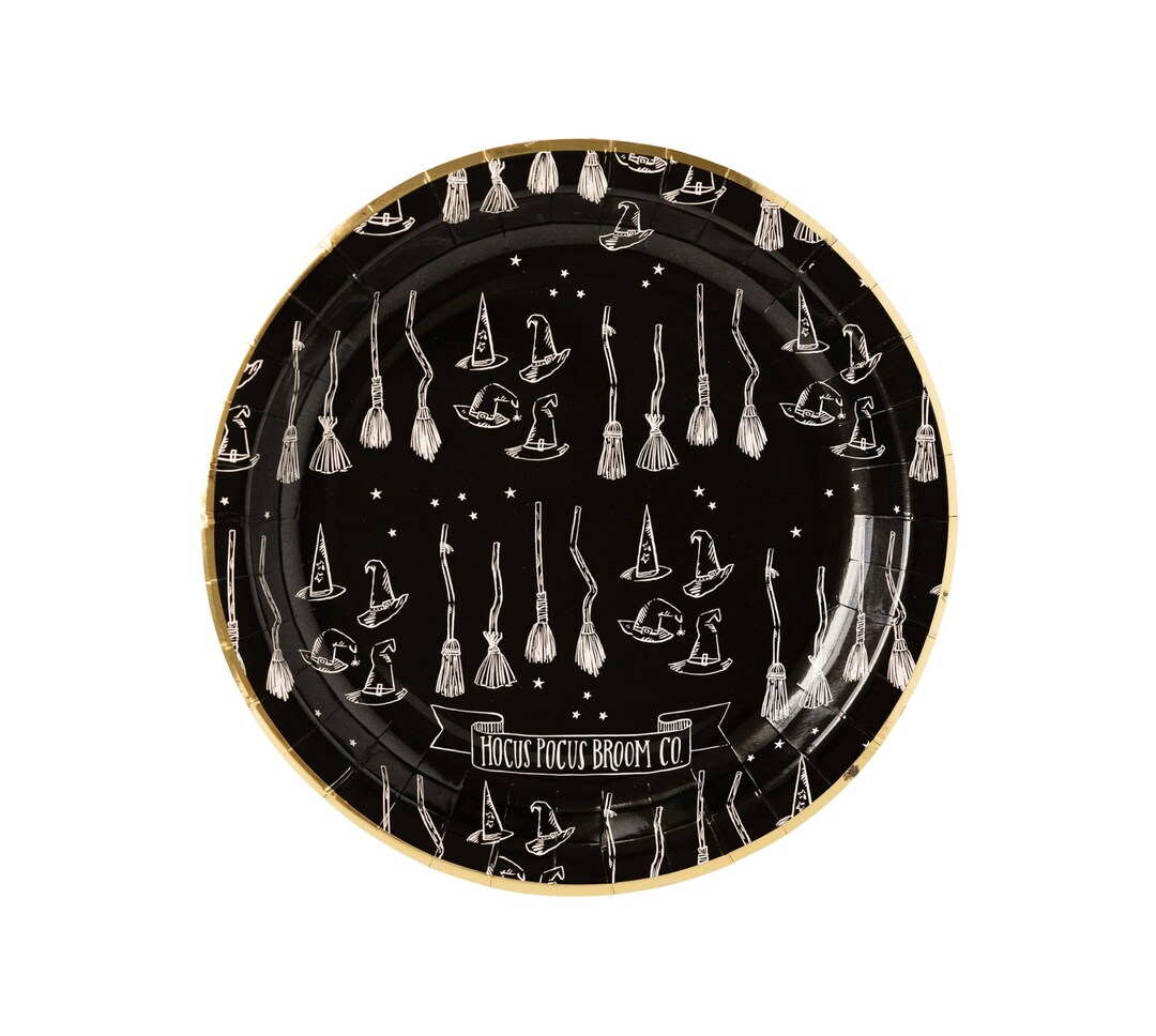 Witches Broom Party Plates Halloween Party Supplies, Hocus Pocus Party ...