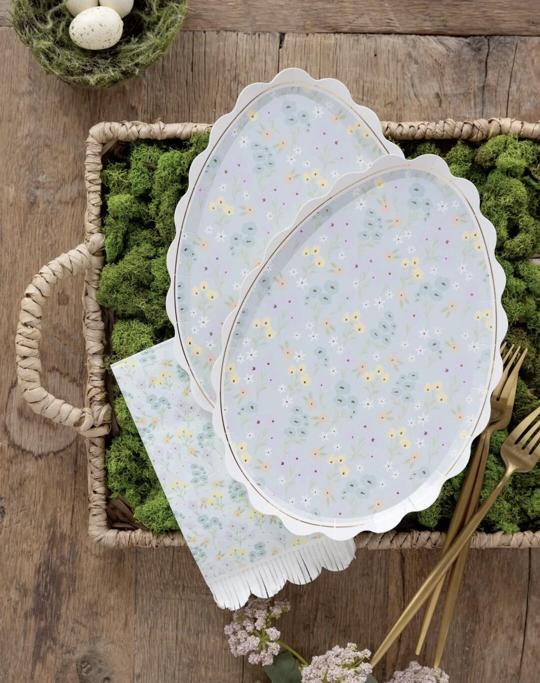 Floral Easter Egg Plates 8ct - Floral Easter Party, Spring Garden Party ...