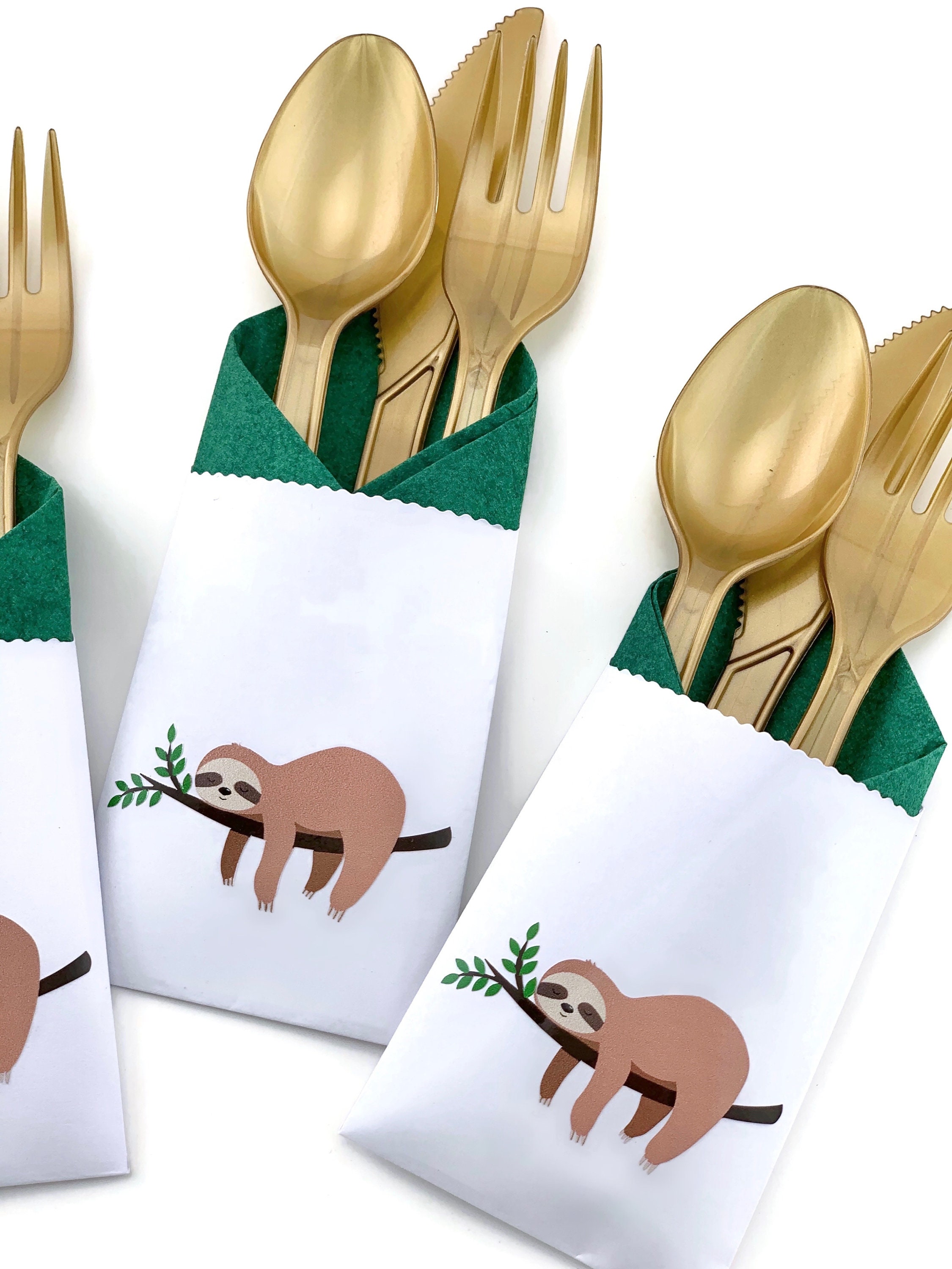 Sloth Birthday Cutlery Sloth Party Supplies Sloth Party - Etsy