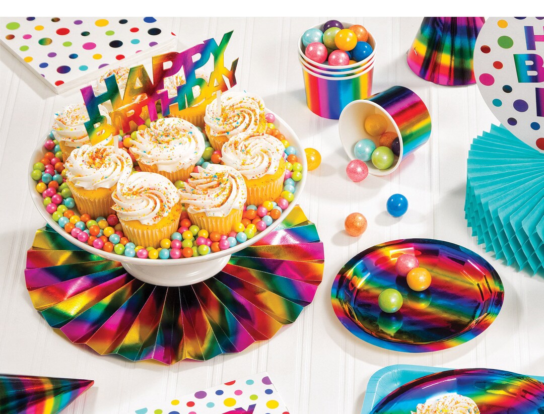 Rainbow Birthday Cake Topper - Rainbow Birthday Party, Rainbow Party ...