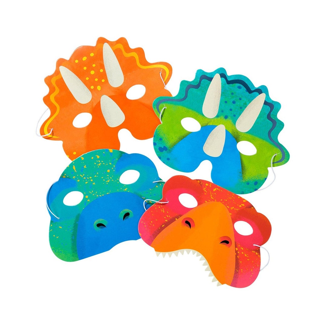 Dinosaur Party Masks - Dinosaur Party Favors, Dinosaur Birthday ...