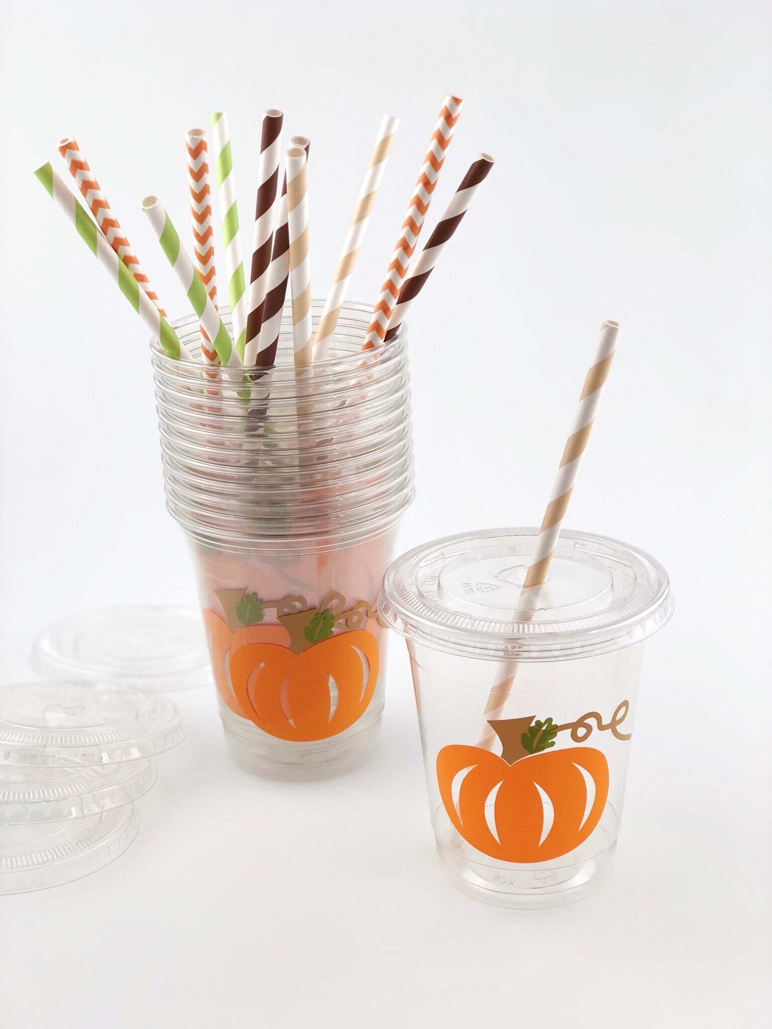 Orange Pumpkin Cups Pumpkin Party Thanksgiving Party | Etsy