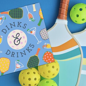 Dinks & Drinks Pickleball Napkins - Funny Cocktail Napkins, Pickleball ...