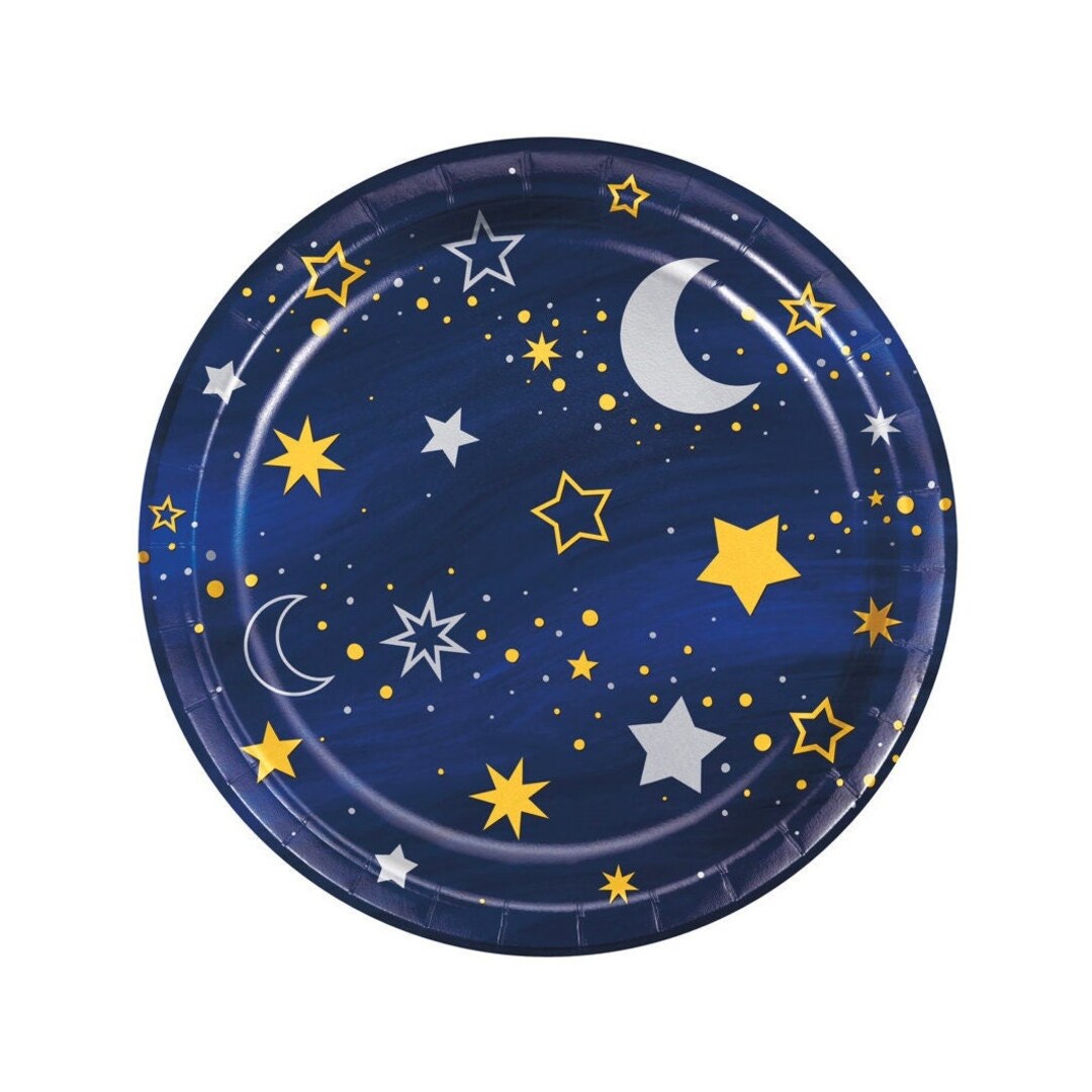 Moon & Stars Cake Plates - Moon Baby Shower, Galaxy Party, Starry Night ...