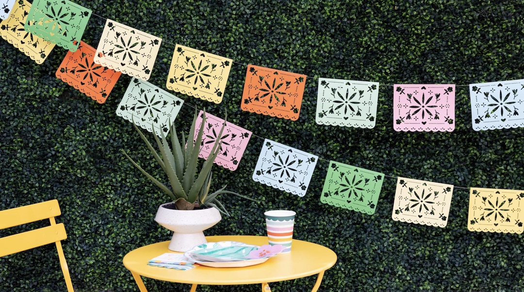 Papel Picado Fiesta Banner - Fiesta Party Banner, Cinco De Mayo Party ...
