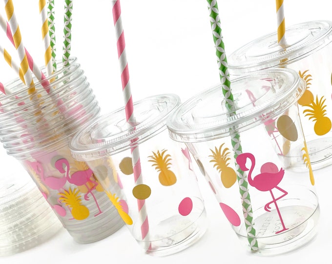Flamingo Cups - Flamingo Bachelorette, Pineapple Cups, Flamingo ...