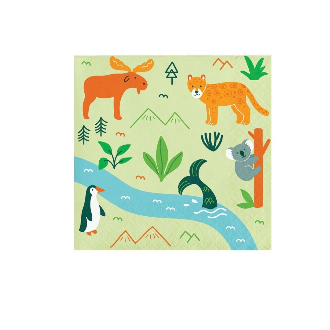 Wilderness Party Napkins - Safari Birthday Decorations, Adventure Party ...