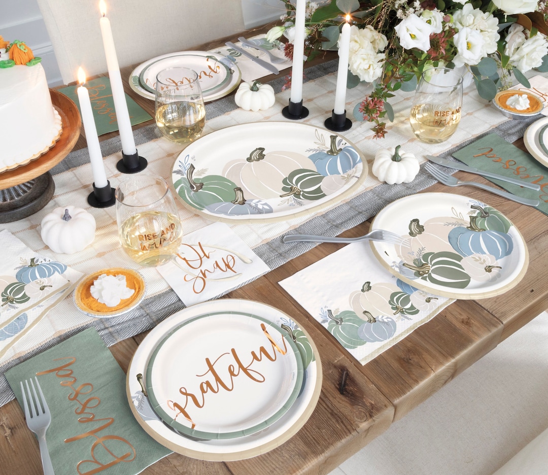 Fall Party Plates - Little Pumpkin Baby Shower, Thanksgiving Party ...