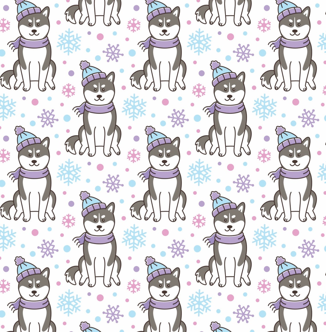 Husky Wrapping Paper Dog Wrapping Paper Puppy Wrapping | Etsy