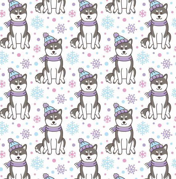 Husky Wrapping Paper Dog Wrapping Paper Puppy Wrapping | Etsy