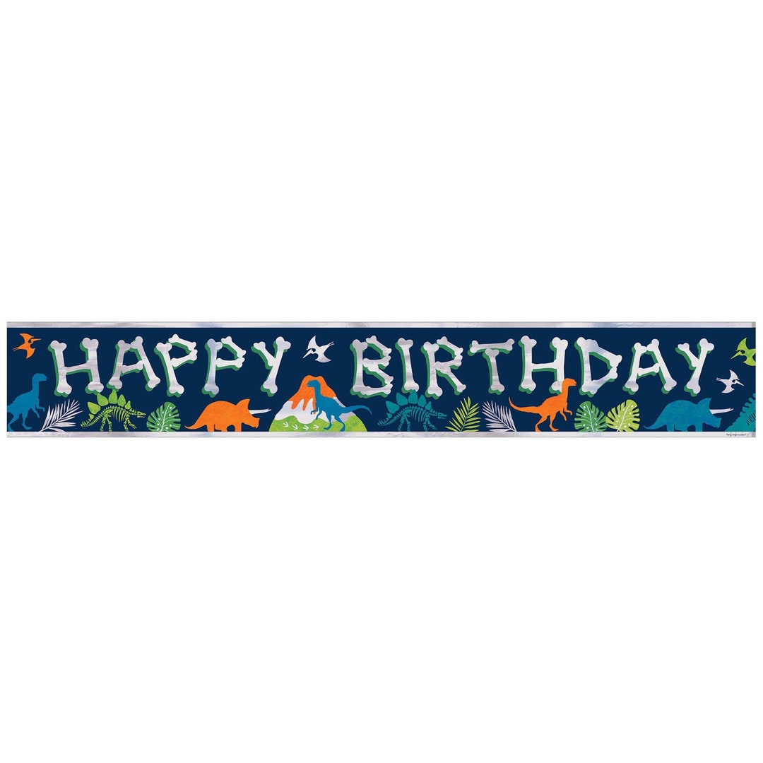 Dinosaur Birthday Banner - Dinosaur Party Banner, Dinosaur Birthday ...