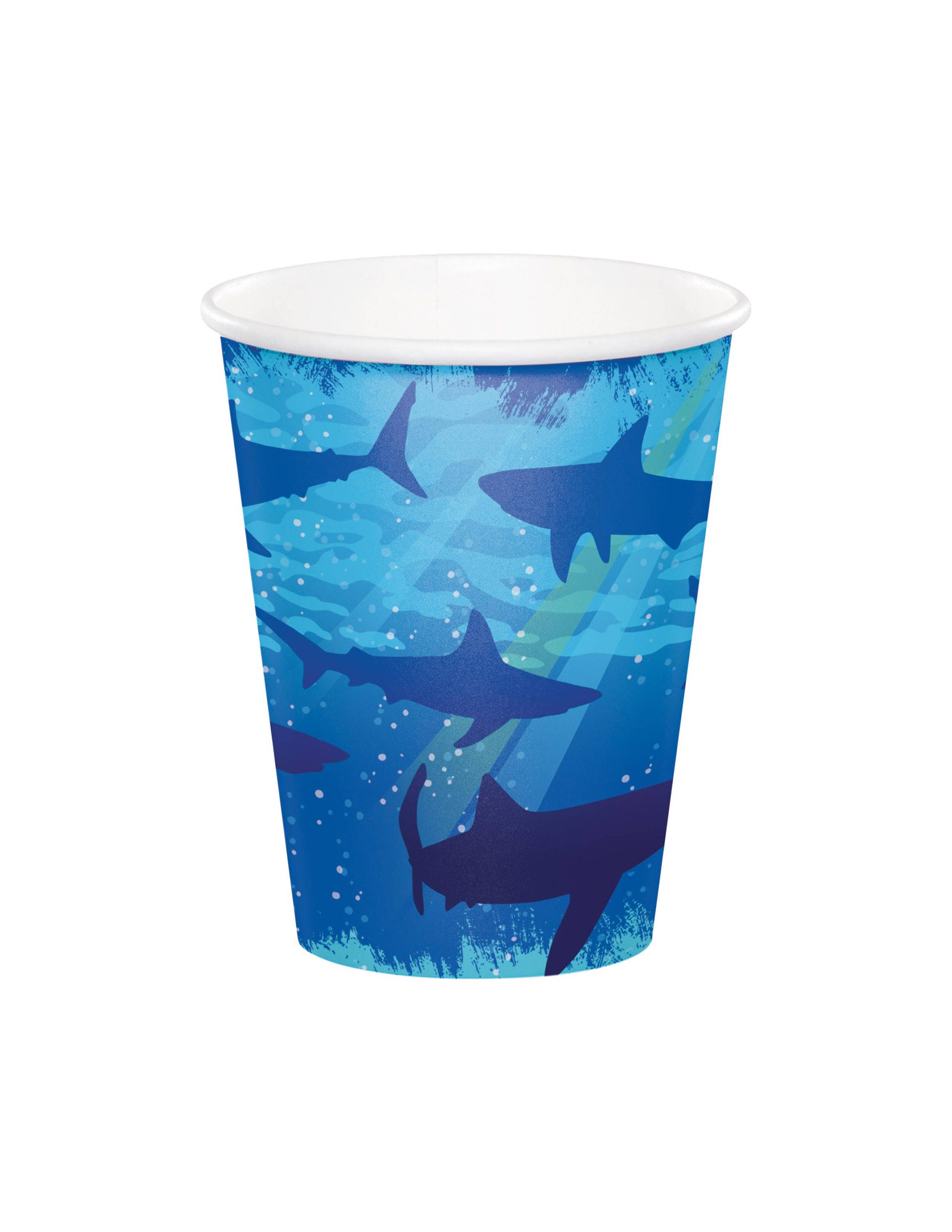 Shark Party Cups Shark Cups Blue Ocean Party Cups Shark - Etsy